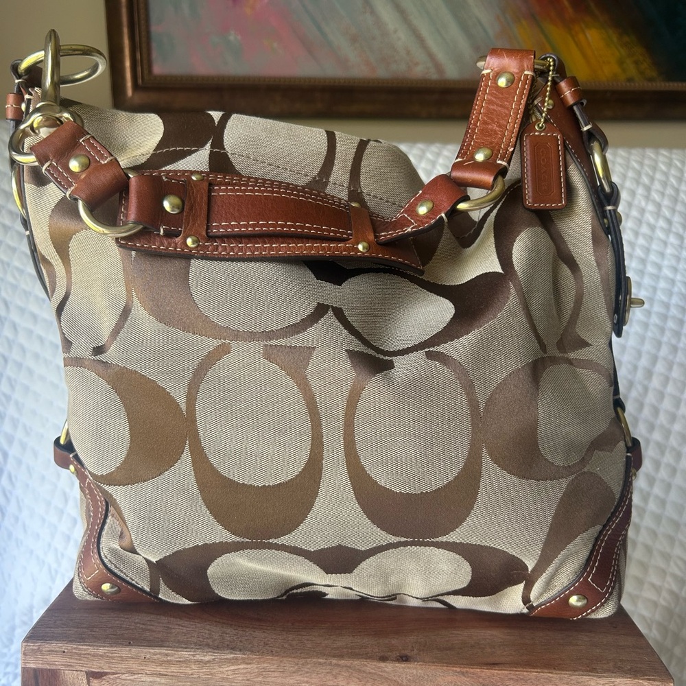Coach Signature Carly Bag W Thick Purple Canvas Inter… - Gem